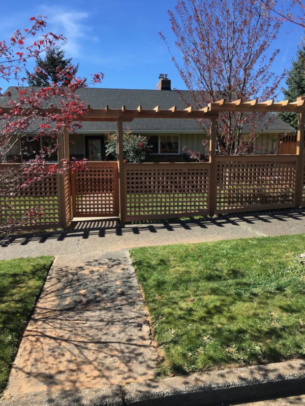 Seattle Home With Elegant Trellis Fence And Arbor Top