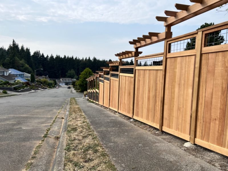Unique custom design cedar fence - Sky Fence Company, Inc. | Top Fence ...